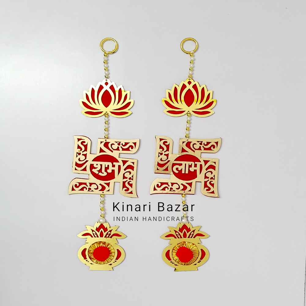 Shubh Labh Hanging I Handmade Shubh Labh Door Hanging in Kinari Bazar